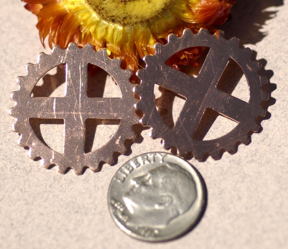 Copper or Nickel Silver 25mm 24g Gear II Cog Cutout for Blanks ...