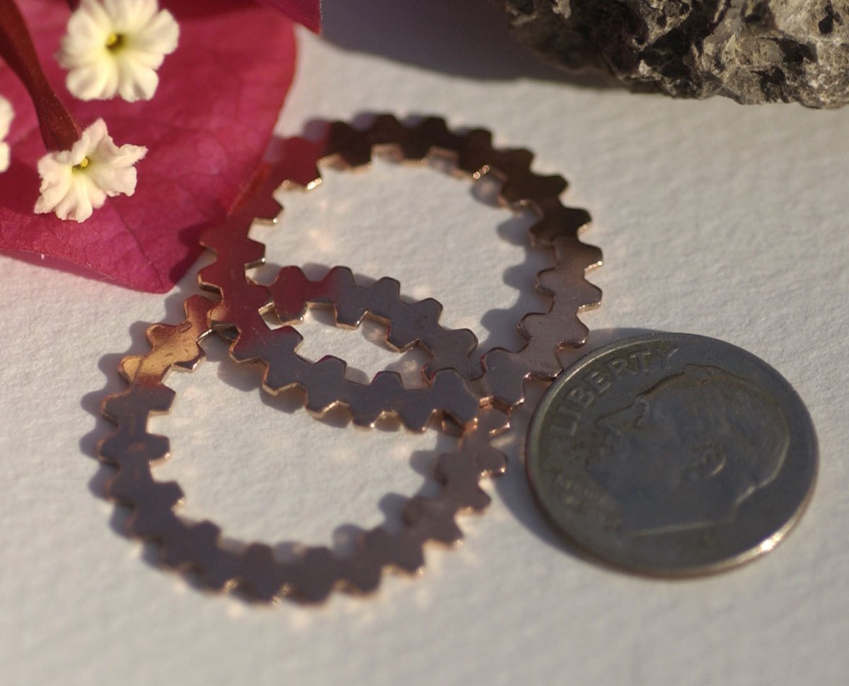 Copper or Nickel Silver 25mm Gear Cog with 19mm 24g Blanks Cutout for ...