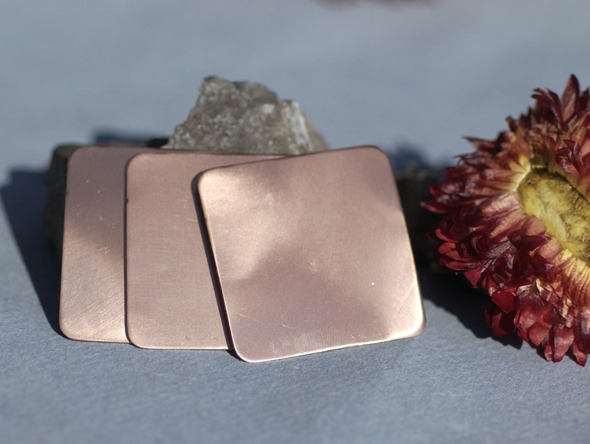 Copper Square Stamping Blank 32mm Squares Big for Enameling Stamping ...